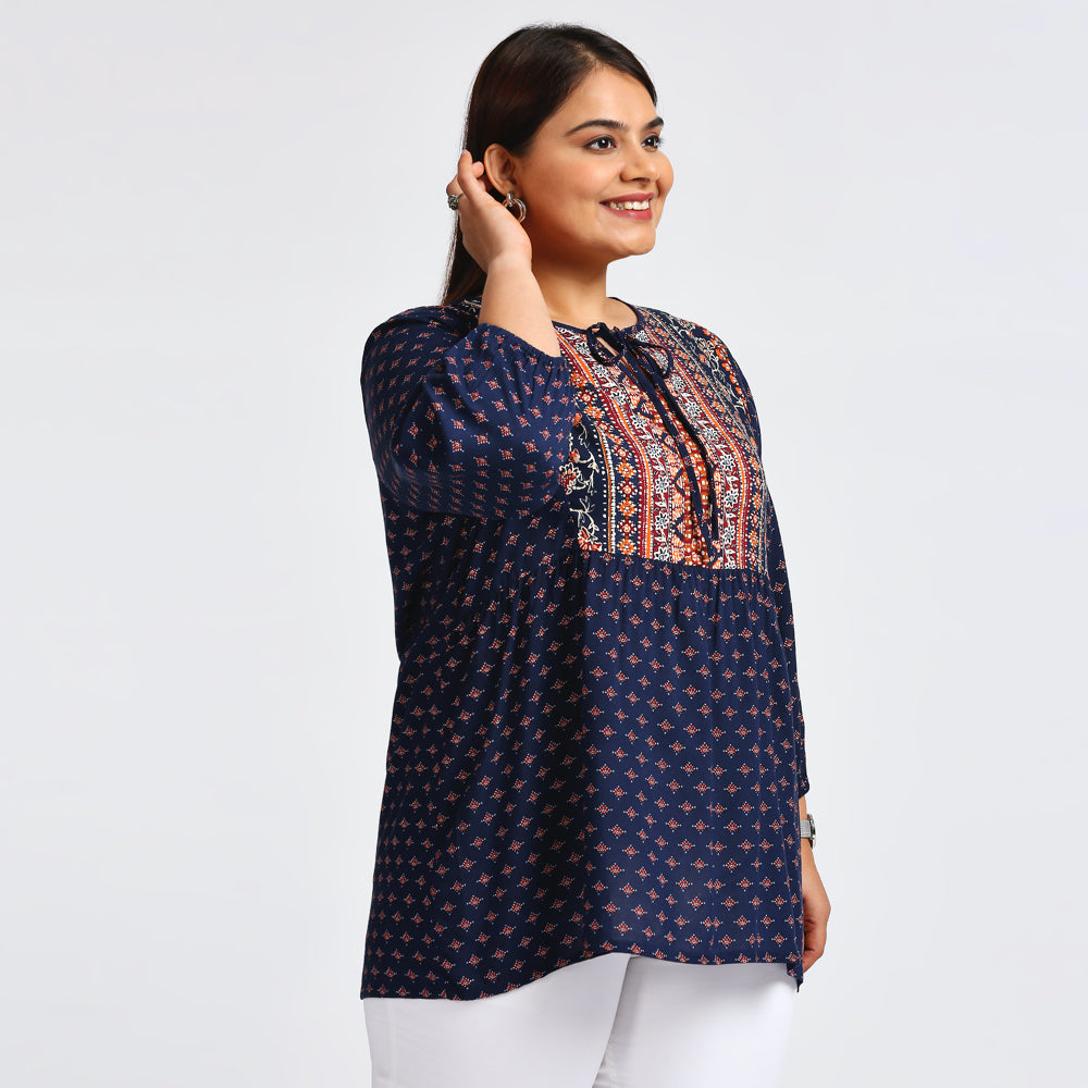Sizeupp | Plus Size Top For Women | XL - 7XL | | Print | Navy